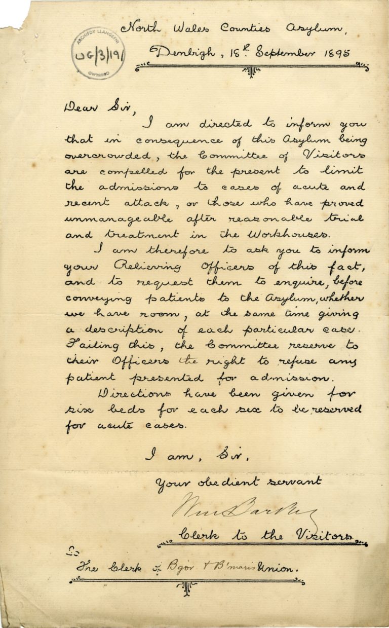 1890 LETTER workshouse – The Madness of North Wales